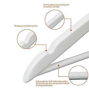 Amazon Basics Wood Suit Clothes Hangers - White, 20-Pack