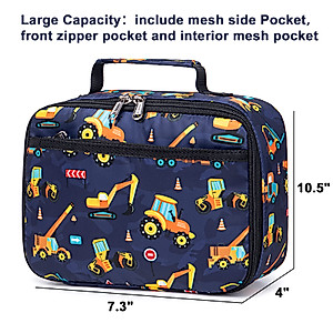 Backpack for Kids Boys Girls Preschool Kindergarten Bookbag Set with Lunch Box Truck Toddler School Bag, navy Blue