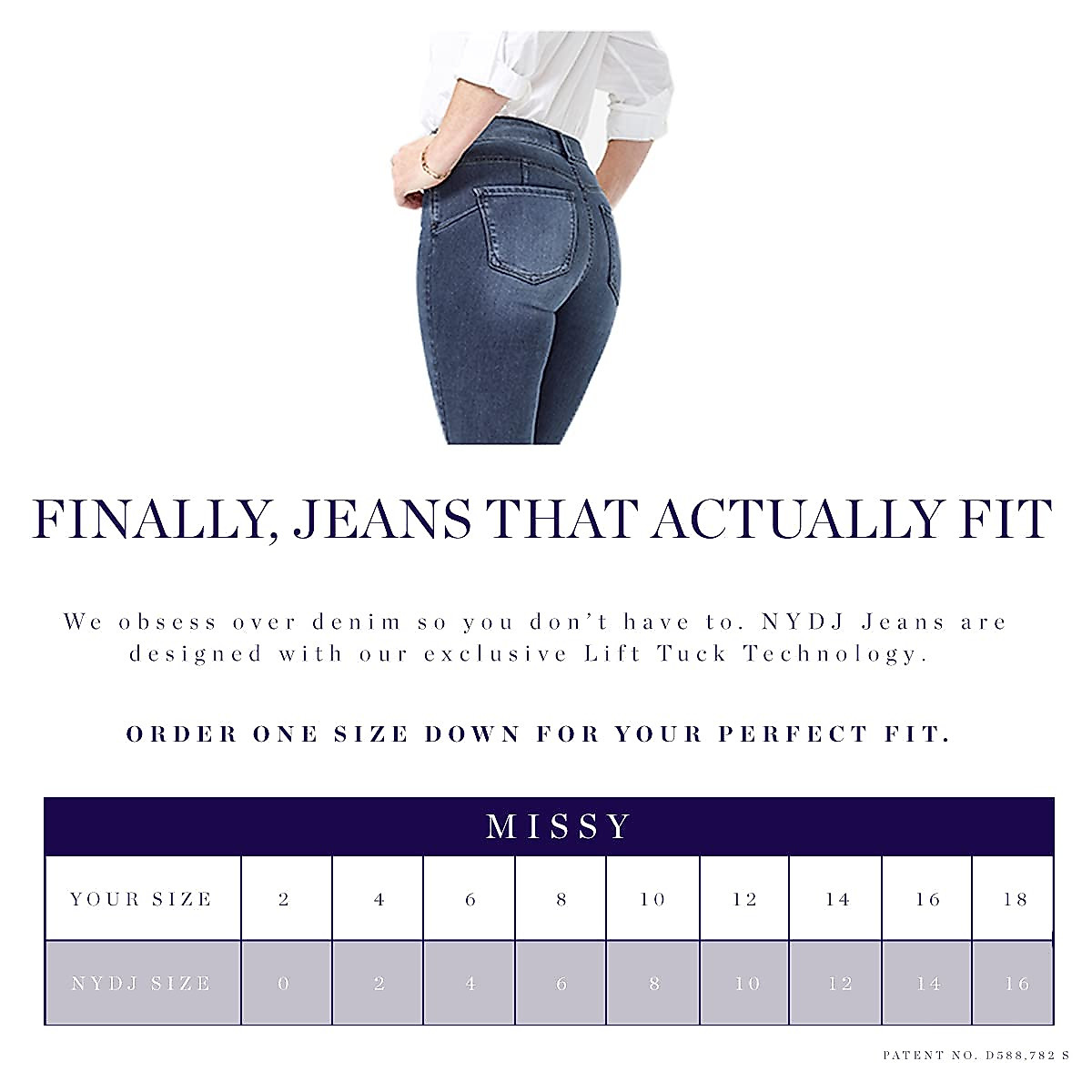 NYDJ Women's Misses Marilyn Straight Denim Jeans, Cooper, 18