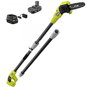 RYOBI ONE+ 18V 8 in. Cordless Oil-Free Pole Saw with 1.5 Ah Battery & Charger, Green