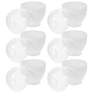 6pcs Microwave Egg Cooker Egg Steamed Cups Holder Oven Egg Steamer Omlette Maker for Instant Breakfast Home Kitchen Tools White