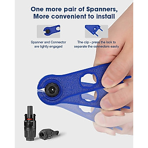 BougeRV Solar Wiring Kit, 6 Pair Solar Connectors and 1 Pair 20 Feet Solar Cable and 1 Pair Solar Panel Cable Spanner Tool and 1 PCS Solar Panel Cable Connector Crimper Tool for Solar Panel