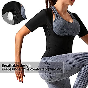 DYUAI Sauna Shirt for Women Weight Loss Sauna Suit for Women Waist Trainer Sweat Vest Workout Body Shaper Zipper(6005-01-S)