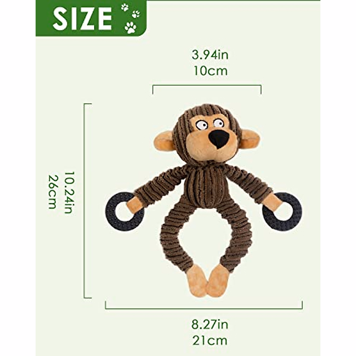 HGB Squeaky Puppy Toys, Plush Puppy Chew Toys for Teething, Dog Toys for Small Dogs, Small Dog Toys for Small Breed, Cute Monkey Interactive Dog Toys for Pet Training and Entertaining