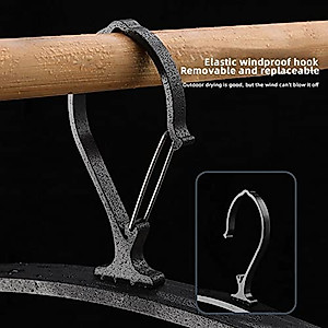 YASEZ 5 Hangers Aluminum Alloy Hangers Wide Buckle Fixed Drying Rack Outdoor Balcony with (Color : Black)