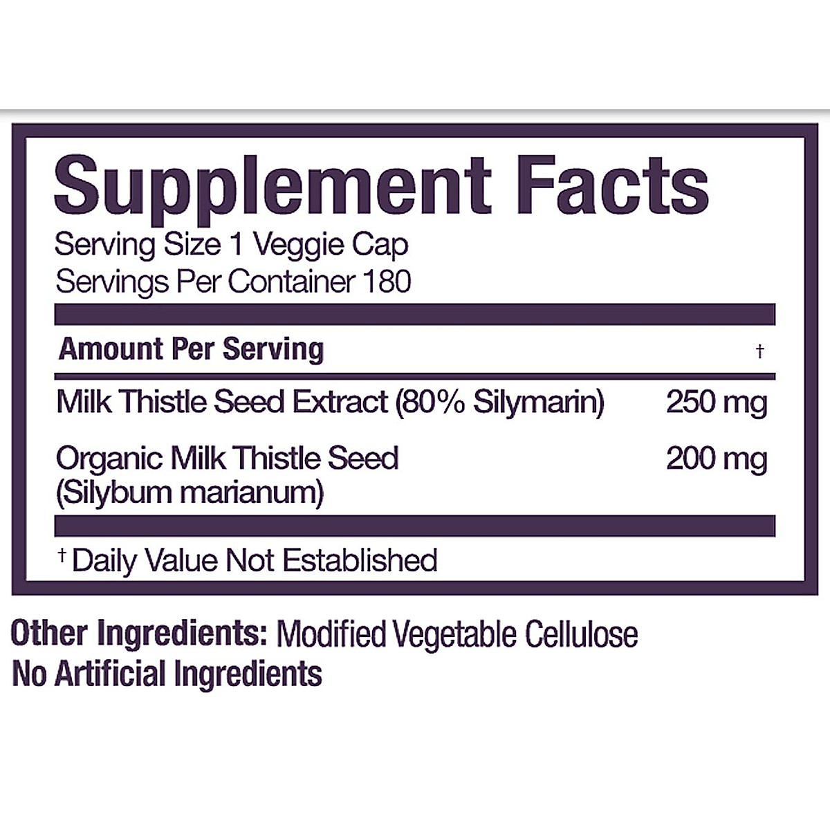 Organic Milk Thistle Capsules, 180 Caps, Pure Milk Thistle Powder Plus 80% Silymarin Extract Standardized Complex, 450 mg, Natural Liver Health Supplement, Immune Boost, Detox and Cleanse