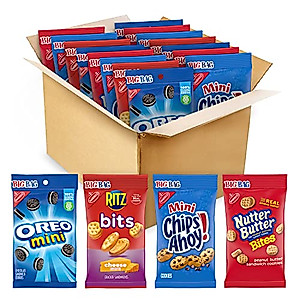 OREO Mini Cookies, CHIPS AHOY! Mini Cookies, Nutter Butter Bites & RITZ Bits Cheese Crackers Variety Pack, 15 Big Bags (assortment may vary)