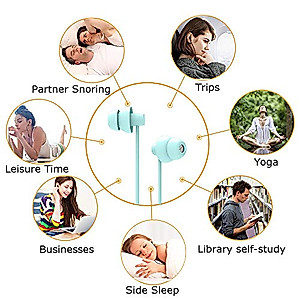 Sleep Soundproof Earbuds Headphones, Noise Isolating Soft Earbuds for Sleeping, Nighttime, Insomnia, Side Sleeper, Snoring, Travel, Meditation & Relaxation (Light Green)