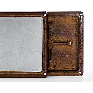 Poludie 2in1 Wooden Dragon-Themed DND Dice Box and Tray, Dice Holder Case with Felt Lined Magnetic Lid for D&D Tabletop Game - Acacia (Bat Dragon Carving-New)