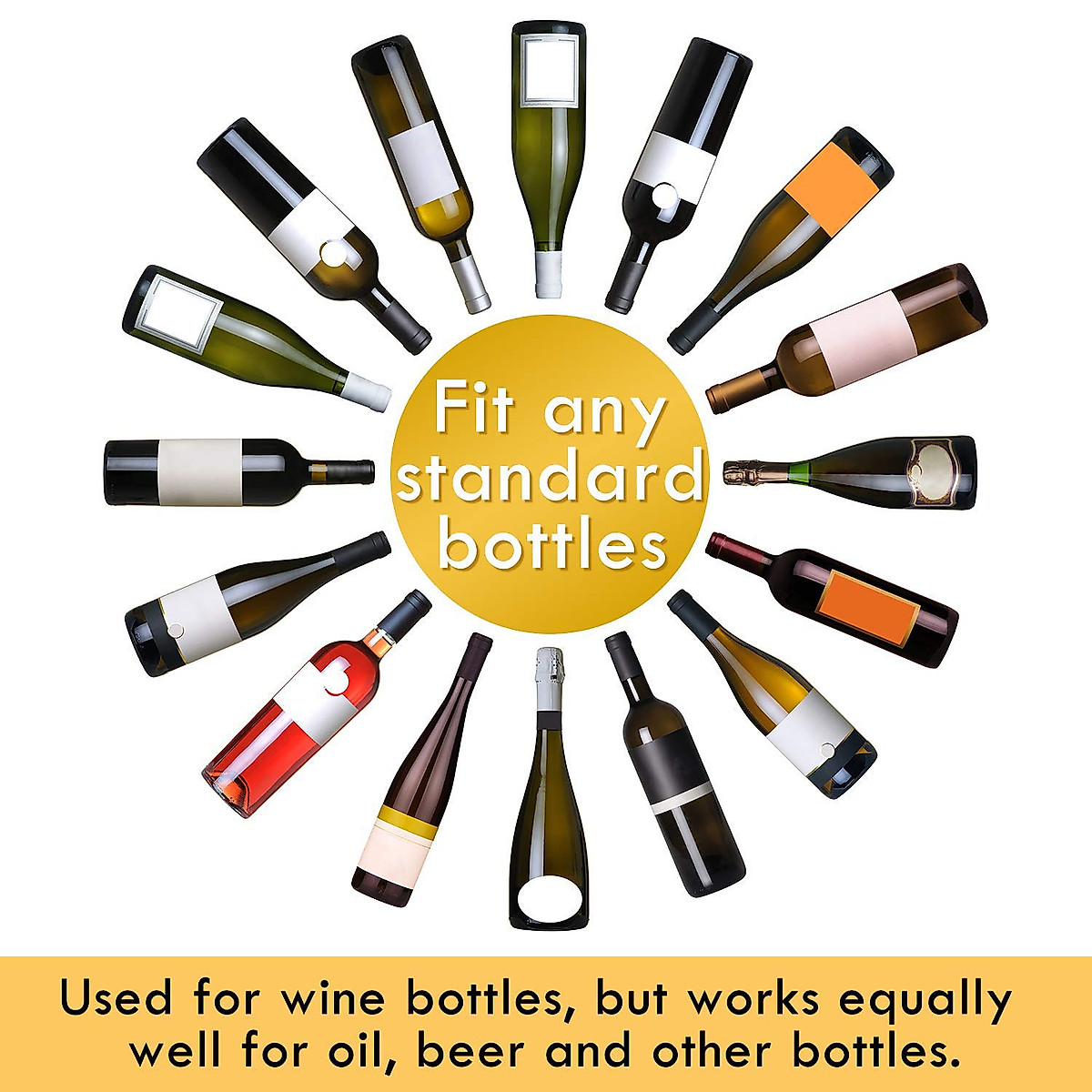 Whaline 8 Pack Funny Silicone Wine Stoppers, Reusable Wine Accessories and Wine Gifts with a Funny Saying for Wine Beer Bottles