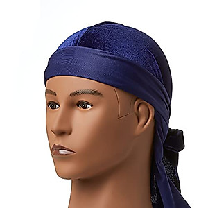 KISS RED Premium Bow Wow Power Wave Velvet Luxe Durag (Royal Blue)