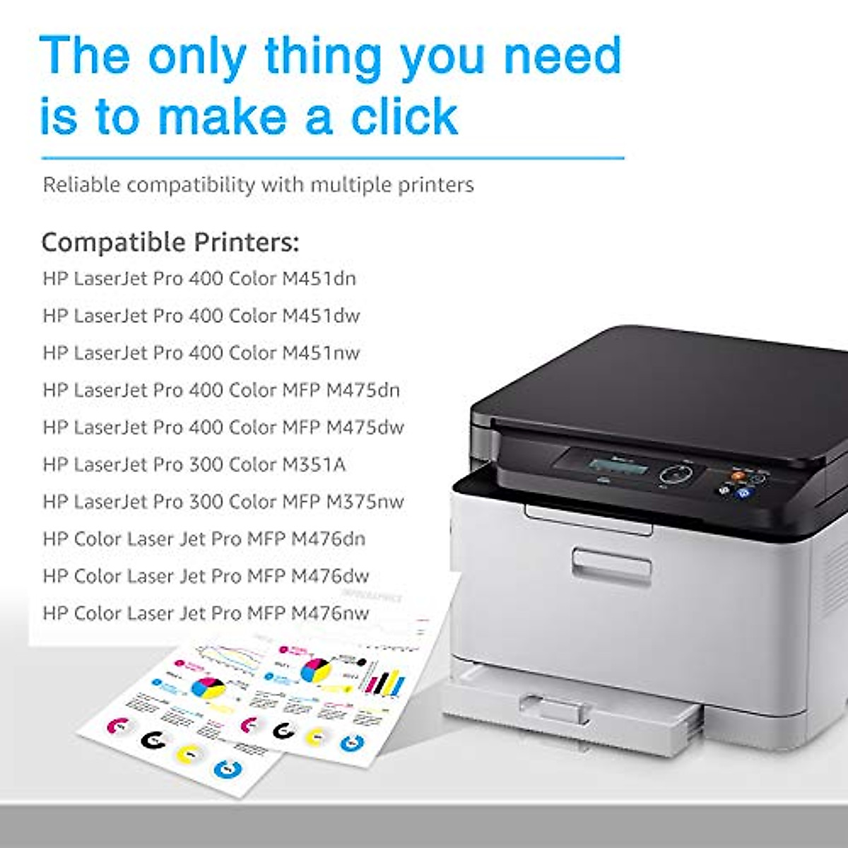 7Magic Remanufactured Toner Cartridge Replacement for HP 305A 305X CE410X CE410A for HP Laserjet Pro 400 Color MFP M451nw M451dn M451dw M475dw M475dn Laserjet Pro 300 MFP M375nw M351A Printer (4 Pack)