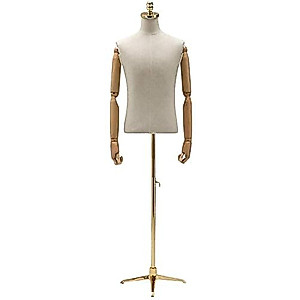 Male Sewing Tailors Dummy Dressmakers Dummies Torso Body Dress Form Height Adjustable Professional Tailors Dummy Arms Male Mannequin