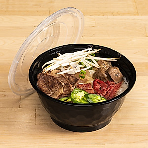 TIYA Food Takeout Bowl Inserts - Plastic Tier Separator for To-Go Containers - Fits Large 50oz Bowls - Separates Noodles and Other Ingredients from Soup Broth (Bulk 240 Pack)
