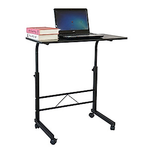 Height Adjustable Computer Desk for Home Office - Standing Table On Wheels - Stylish and Efficient Workspace