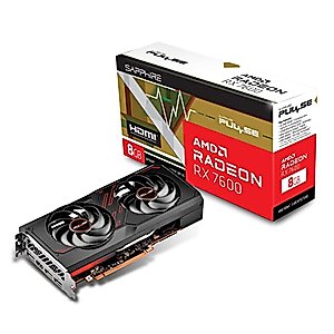 Sapphire 11324-01-20G Pulse AMD Radeon RX 7600 Gaming Graphics Card with 8GB GDDR6, AMD RDNA 3