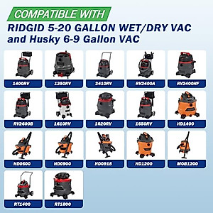 VF7000 Filter Replacement Compatible with Ridgid 5-20 Gallon Wet/Dry Vacuums Cleaners And Husky 6-9 Gallon Vacuum Cleaners Replacement Filter, 2 Pack