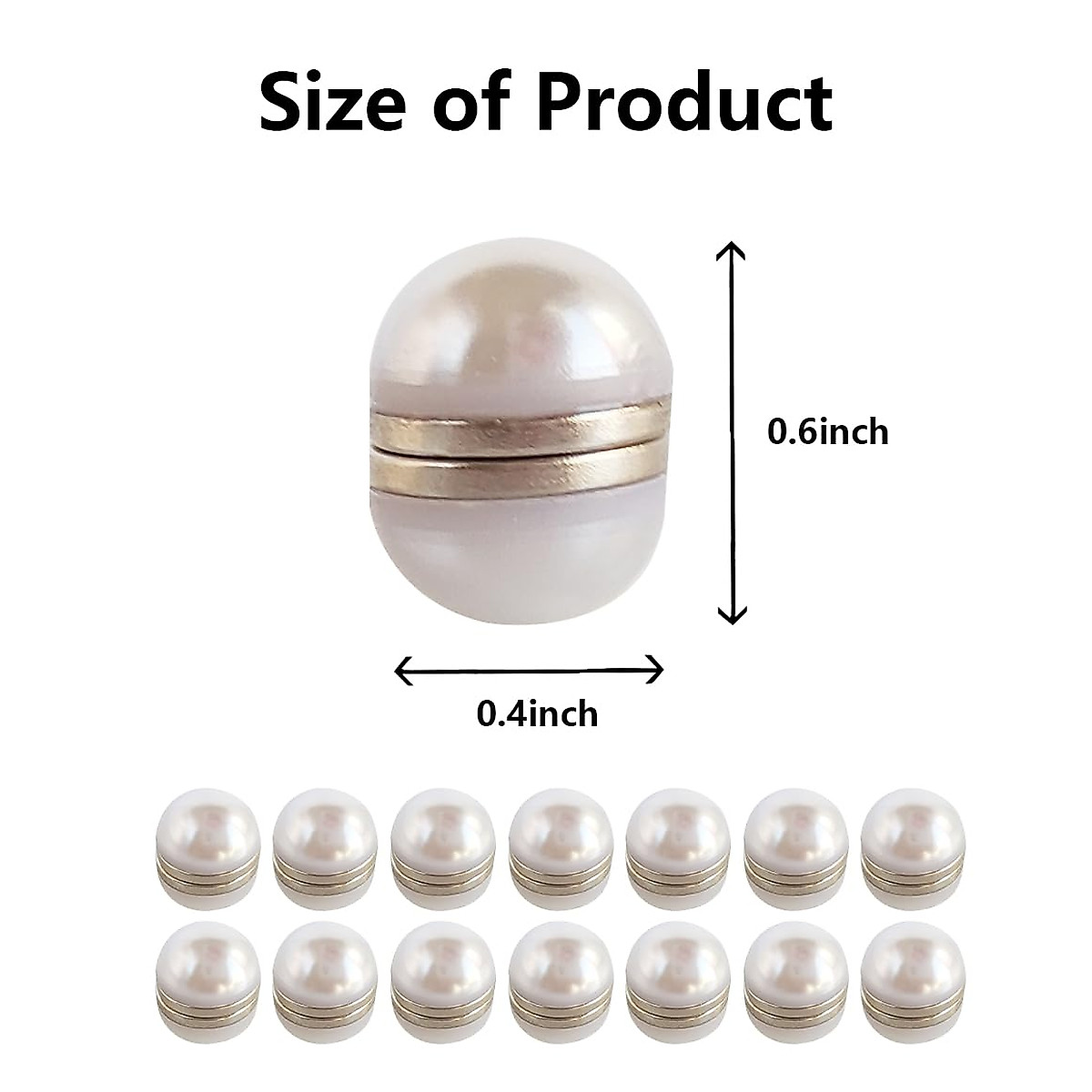 Toeloioh 14 Set Wedding Veil Weights Magnetic Pearls, Pearl Magnet for Wedding Dress Decoration, Double-sided Artificial Pearl Magnetic Button