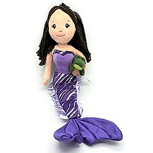 The Petting Zoo, Mermaid Doll with Alligator Stuffed Animal Friend- Great Gifts for Girls, Plush Doll with Alligator Plush Toy -17 Inches (Brown)