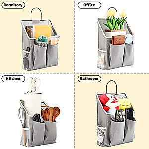 FJZZ Wall Hanging Storage Bag with Pockets, Upgrade Large Multifunctional Linen Cotton Wall Mounted Sundries Organizer for Hanging in Entryway, Dormitory, Bedroom, Bathroom- Sticky Hook Included