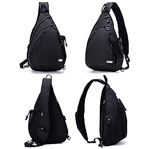 TurnWay Water-Proof Sling Backpack/Crossbody Bag/Shoulder Bag for Travel, Hiking, Cycling, Camping for Women & Men (Black1)