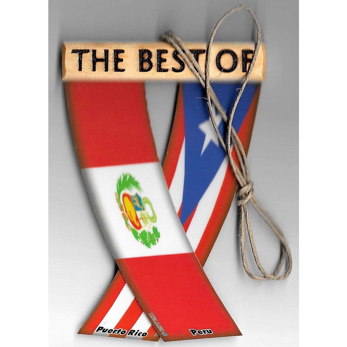 PUERTO RICO AND PERU PERURICAN BORICUA PERUVIAN CARIBBEAN SOUTH AMERICAN REARVIEW MIRROR MINI BANNER HANGING FLAGS FOR THE CAR UNITY FLAGZ™