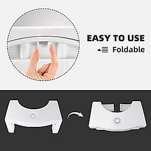 Toilet Stool Squat Adult, 7" Heavy Duty Poop Stool for Bathroom Plastic Portable Squatting Potty Foot Stool with Freshener Space Non-Slip Toilet Assistance Step Stool Healthy Gifts for Seniors Kids