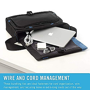 VELCRO Brand ONE-WRAP Cable Ties | 25Pk | 8 x 1/2" Black Cord Organization Straps | Thin Pre-Cut Design | Wire Management for Organizing Home, Office and Data Centers