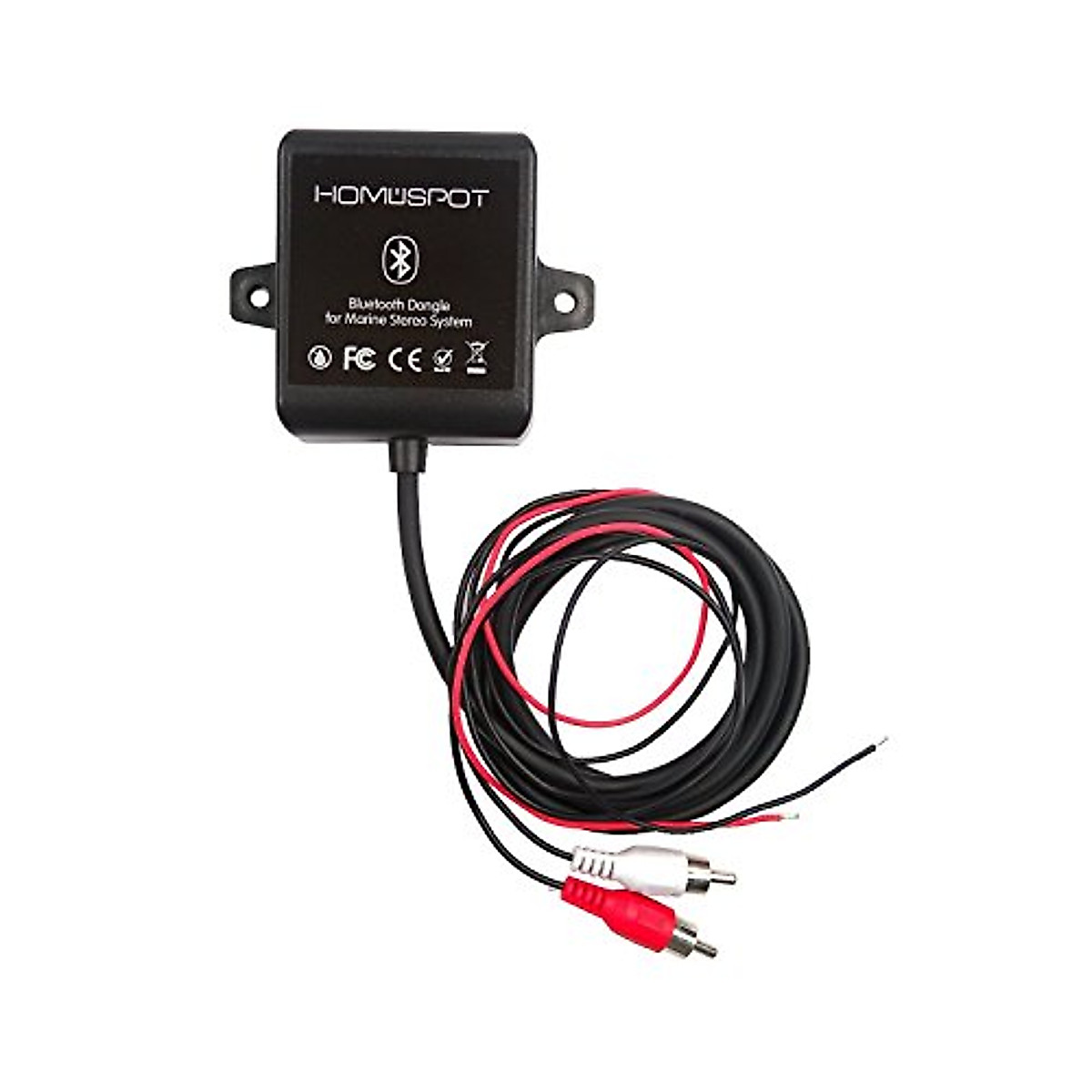 Bluetooth Marine Receiver Adapter Waterproof by HomeSpot Stereo Head Units for Marine Yacht, Boats Vehicles Cars, Motorcycles, ATV, Bath (Built-in Ground Noise Isolator & New Auto Reconnect Function)