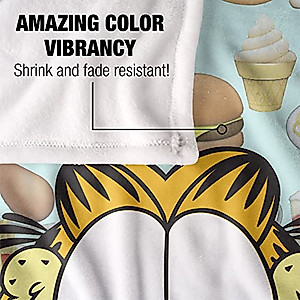 Garfield Blanket, 36"x58", Cat Food Silky Touch Sherpa Back Super Soft Throw