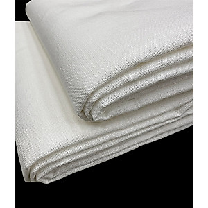 European 100% Linen White Fabric by The Yard