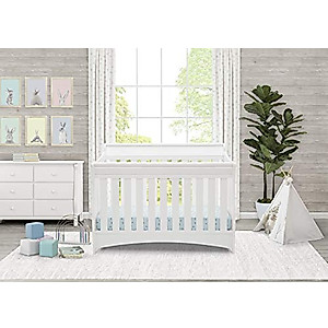 Delta Children Bentley S Series Deluxe 6-in-1 Convertible Crib, Bianca White