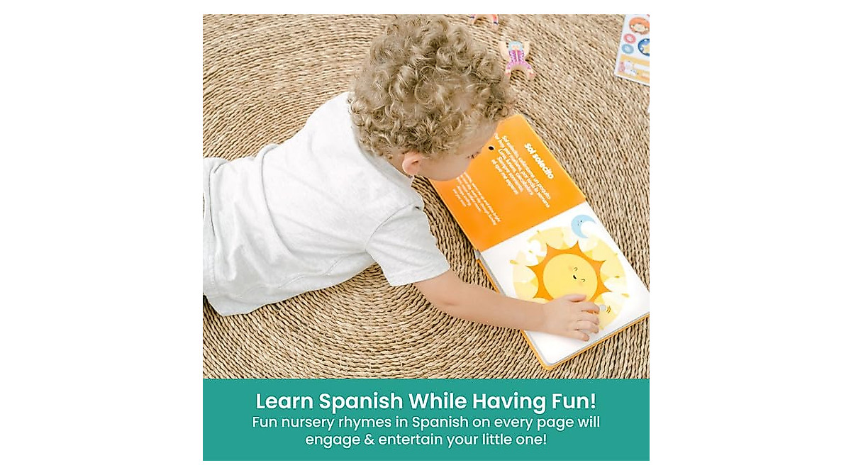 Binibi Spanish Musical Book for Toddlers - Bilingual Nursery Rhymes