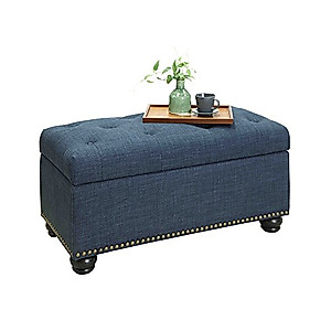 Convenience Concepts 7th Avenue Storage Ottoman, Blue