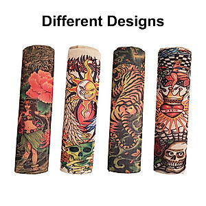 Tattoo Sleeve for Kids, Baby Tattoo Sleeves Arts Fake Slip on Arm Sunscreen Sleeves UV Sun Protection Cooling Arm Sleeves for Kid Child 8 PCS