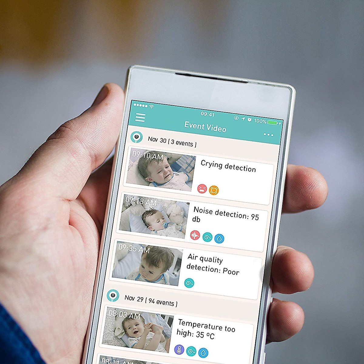 Lollipop Baby Monitor with True Crying Detection (Cotton Candy) - Smart WiFi Baby Camera - Camera with Video, Audio and Sleep Tracking