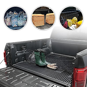 Envelope Style Trunk Mesh Cargo Net For Ford F150 2015 - 2023 Car Accessories - Premium Trunk Organizers and Storage - Cargo Bed for Pickup Truck