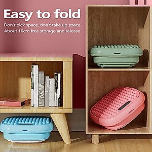 Portable washing Machine,Foldable Mini Washing Machine, Small Washer for Baby Clothes, Underwear or Small Items, Apartment, Dorm, Camping, RV Travel laundry- Gift Choice (Pink)