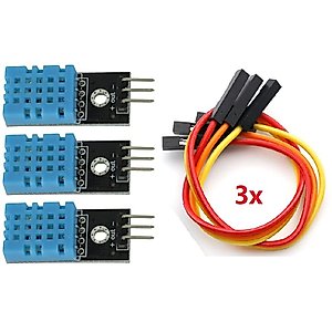 WWZMDiB DHT11 Temperature and Humidity Sensor 3.3V-5V Humidity Measure 20%-95% Temperature Measure 0-50℃ for arduino (3Pcs DHT11)