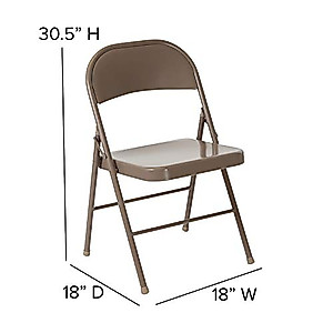 Flash Furniture HERCULES Series Double Braced Beige Metal Folding Chair