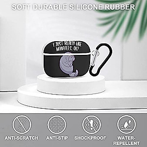 Manatees Love Airpods Case Cover for Apple AirPods Pro Cute Airpod Case for Boys Girls PC Hard Silicone Protective Skin Airpods Accessories with Keychain