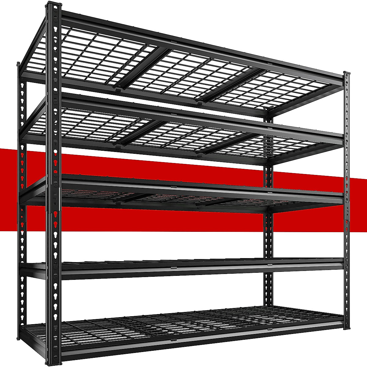 REIBII 55" W Garage Shelving 3000LBS Heavy Duty Storage Shelves 5 Tier Adjustable Metal Shelving Unit for Storage Rack Garage Storage Shelves Industrial Utility Shelf, 55" W x 24" D x 72" H