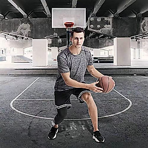 The New Men's Basketball Single Leg Tight Sports Pants 3/4 One Leg Compression Pants Athletic Base Layer Underwear (Large, Black-2)