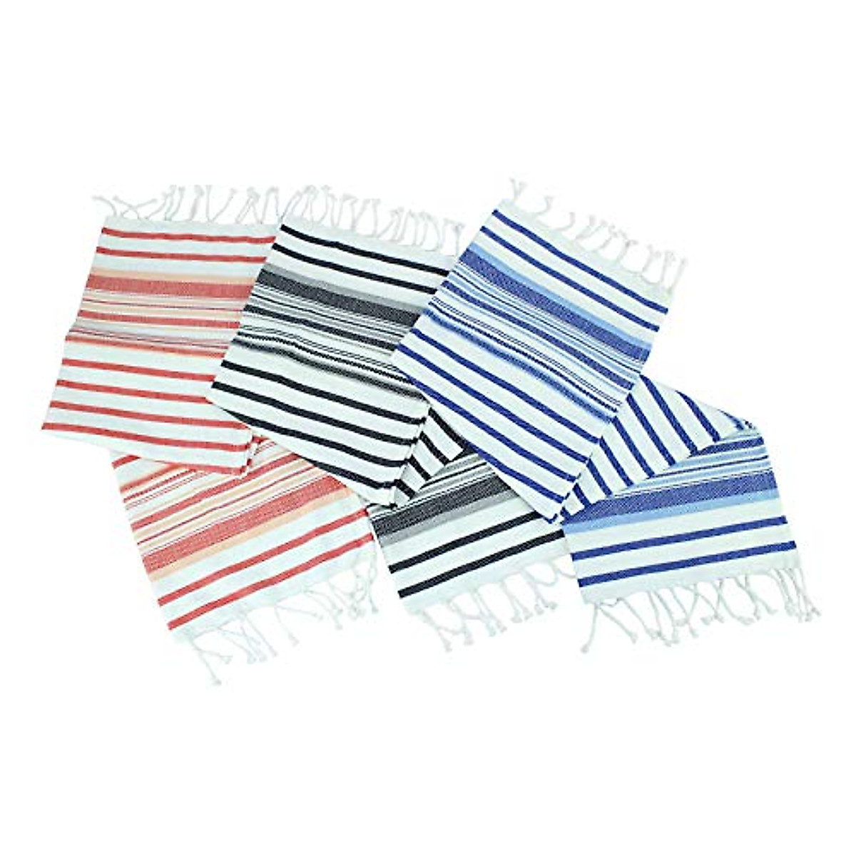 COTTON CRAFT- Fouta Hand Towel 12 Pack - Beach Bath Pool Travel Camp Sauna Gym Spa Party Lightweight Mediterranean Peshtemal Quick Dry Low Lint Oversized Absorbent Durable Sand Free - 20 x 30 Multi