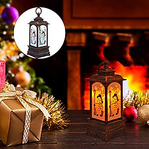 Veemoon Christmas Lanterns Light Lighted Christmas, Fall Snow Globe Lantern, Thanksgiving Candle Light Lamp Snow Globe for Fall Harvest Day Home Fall Decor Gift Xmas Wind Light
