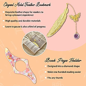 Book Lovers Gifts for Women, Perfect Set of 6 Reading Accessories Gift Box Includes a Tote Bag, Reading Socks, Bookmark & More for Reader Teacher Student Friend Family