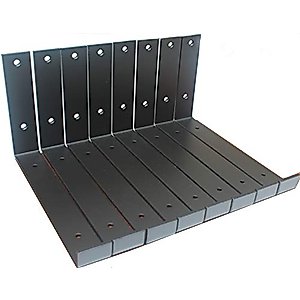 8 Pack - 9.25"L x 6"H x 1.5"W J Lip Shelf Bracket Rustic Industrial Farmhouse Iron Metal Wall Floating Shelf Bracket Metal Shelf Bracket, Industrial Shelf Bracket, Shelf Supports with Screws