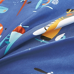 Blue Airplanes print Comforter Set for Boys Girls teen. Twin size Bedding for kids room. Include Twin comforter fitted sheet, pillow sham and Plush Airplane pillow (AIRPLANE, Twin)