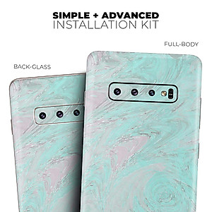 DesignSkinz Teal Slate Marble Surface V23 Protective Vinyl Decal Wrap Skin Cover Compatible with The Samsung Galaxy S20 (Screen Trim & Back Glass Skin)