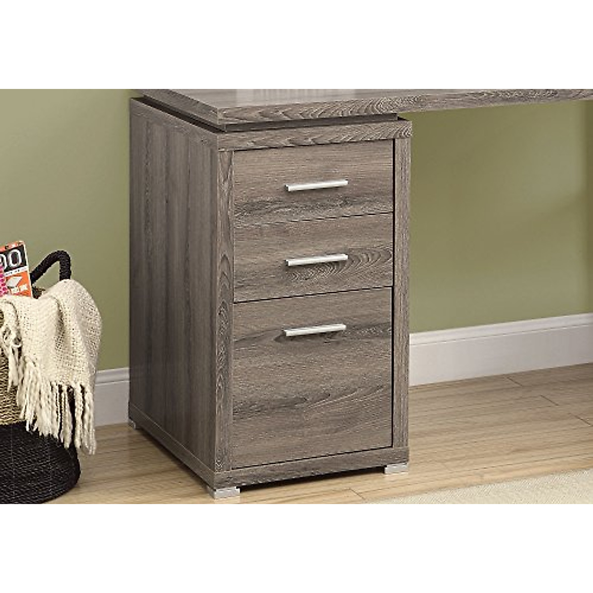 Monarch Specialties Hollow-Core Left or Right Facing Corner Desk, Dark Taupe